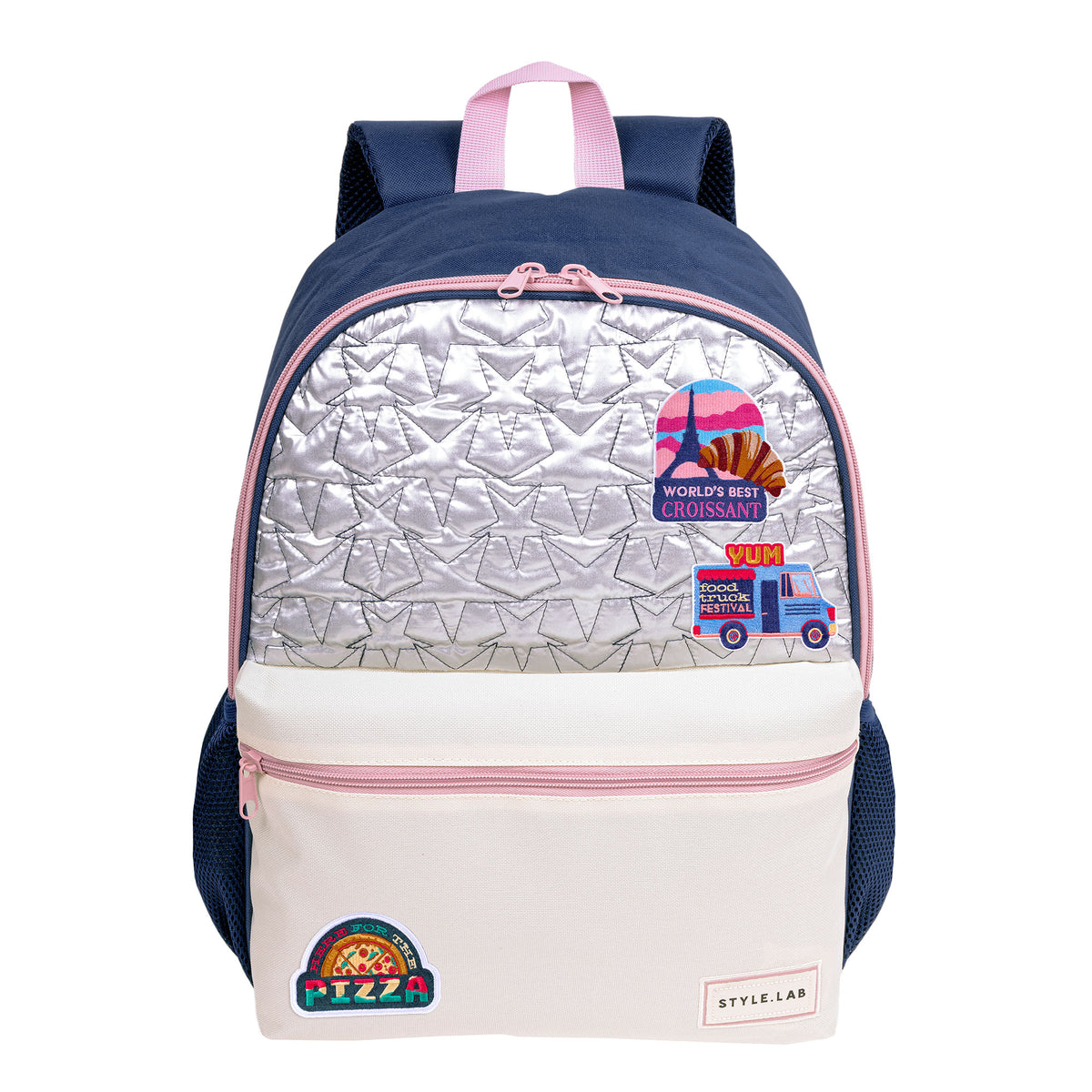 Sassy Quilted Metallic Backpack Navy – Fashion Angels